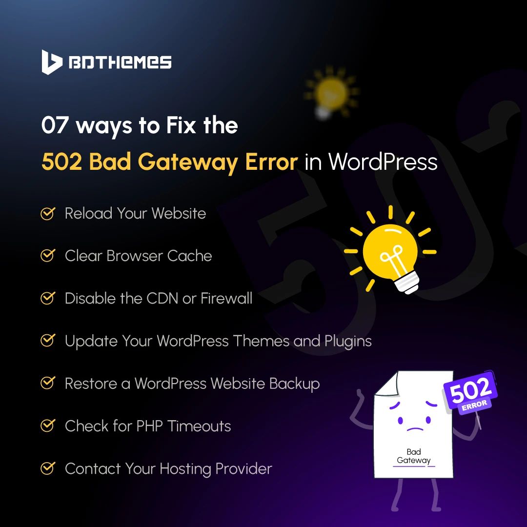 BdThemes Limited on LinkedIn: #wordpress #troubleshooting #502error # ... BdThemes Limited on LinkedIn: #wordpress #troubleshooting #502error # ...