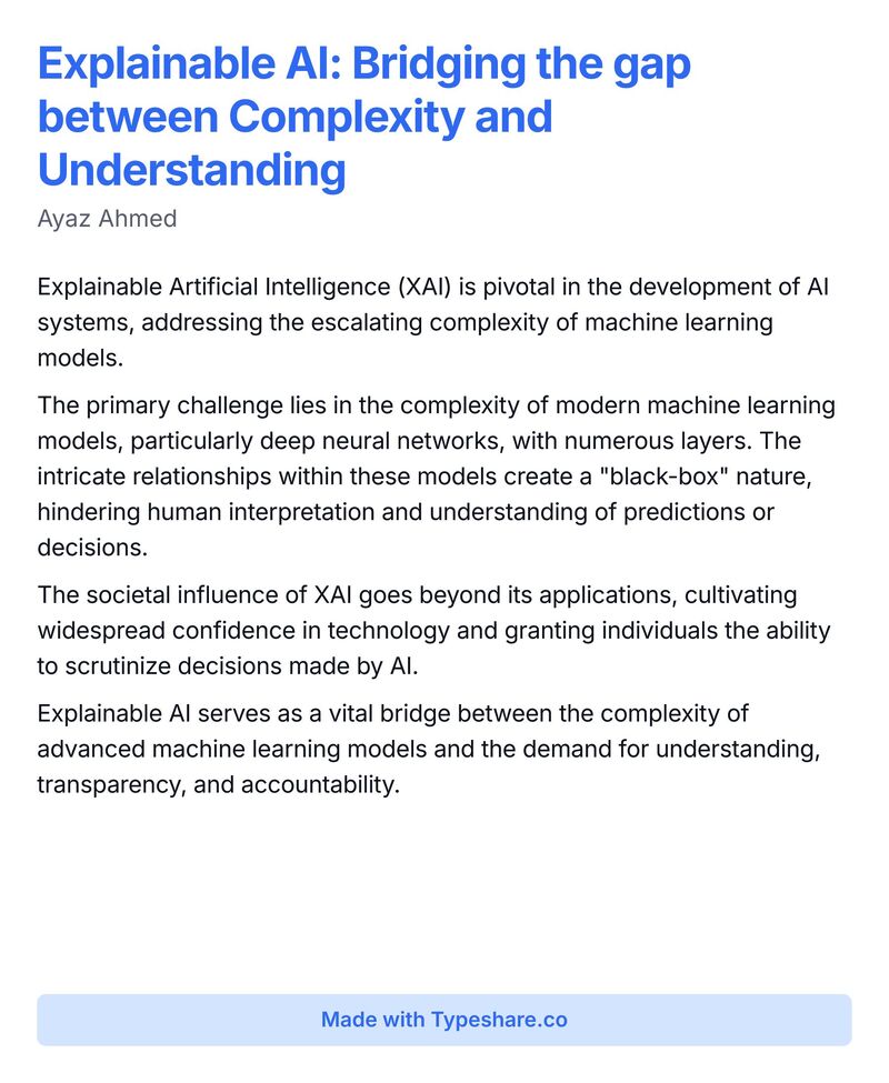 Ayaz A. on LinkedIn: Explainable AI: Bridging the gap between ... Ayaz A. on LinkedIn: Explainable AI: Bridging the gap between ...