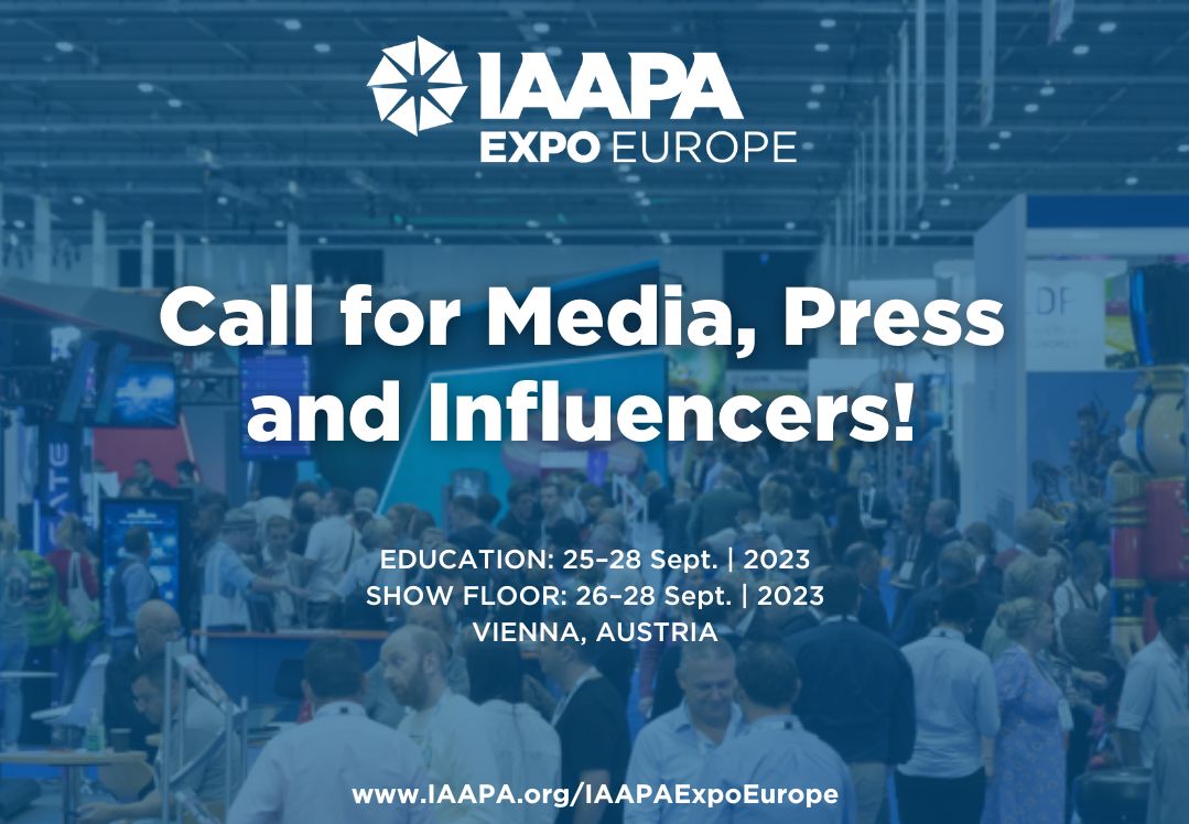 Media registration is open for IAAPA Expo Europe 2023! Join us in ... Media registration is open for IAAPA Expo Europe 2023! Join us in ...