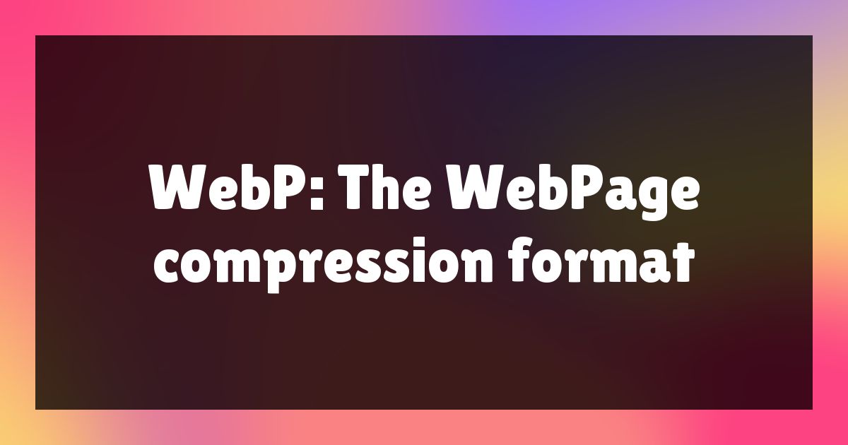 Shawn Wildermuth on LinkedIn: From my Newsletter: WebP: The WebPage ... Shawn Wildermuth on LinkedIn: From my Newsletter: WebP: The WebPage ...