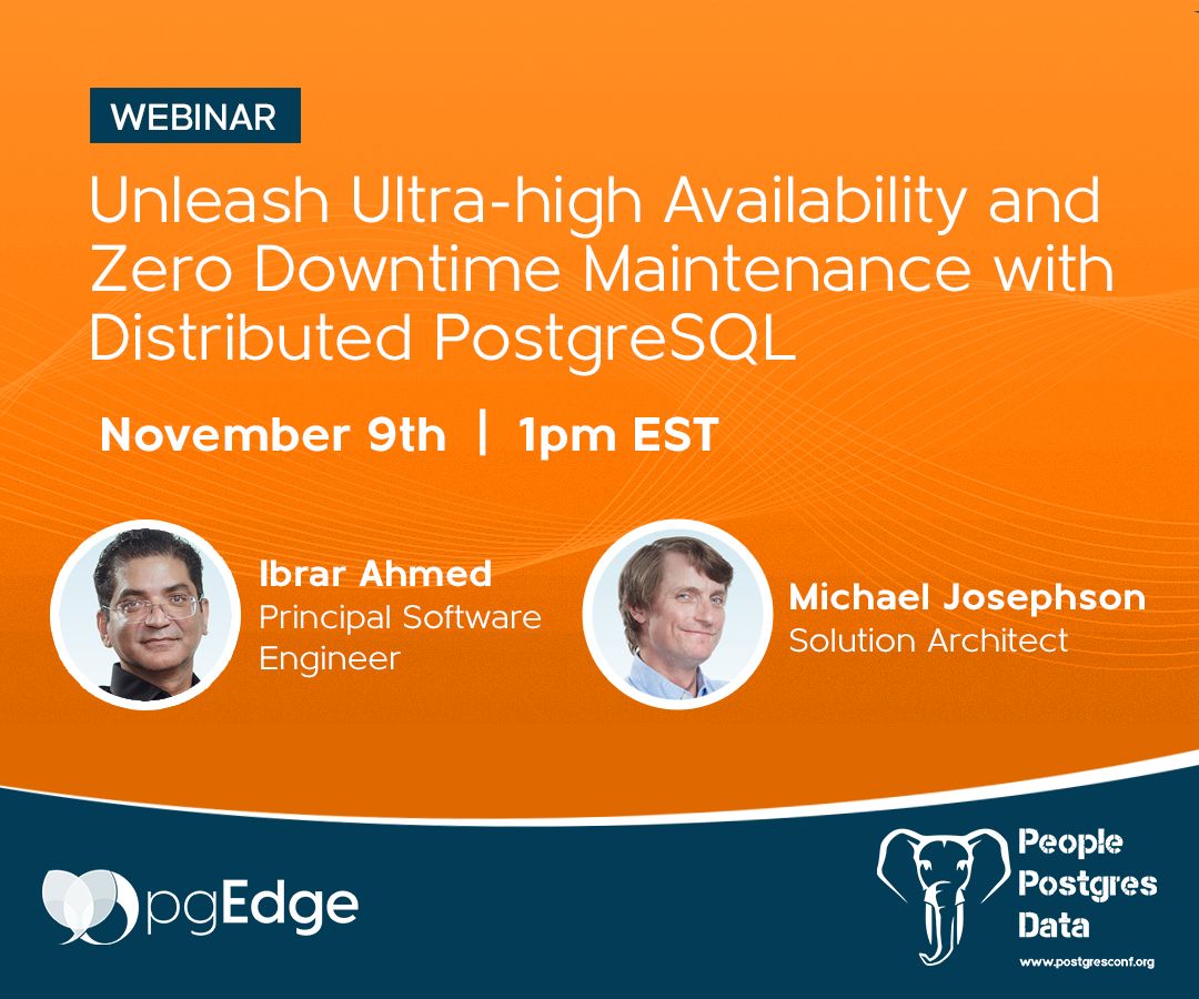 Learn about Distributed PostgreSQL on Nov 9 | David Mitchell posted on ... Learn about Distributed PostgreSQL on Nov 9 | David Mitchell posted on ...