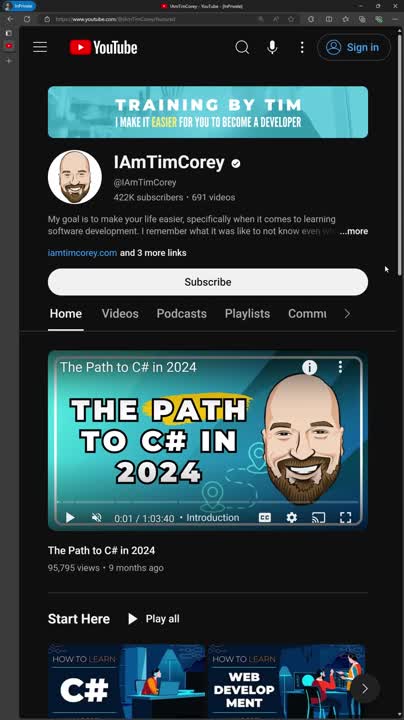 Tim Corey on LinkedIn: #youtube #csharp #softwaredevelopment Tim Corey on LinkedIn: #youtube #csharp #softwaredevelopment