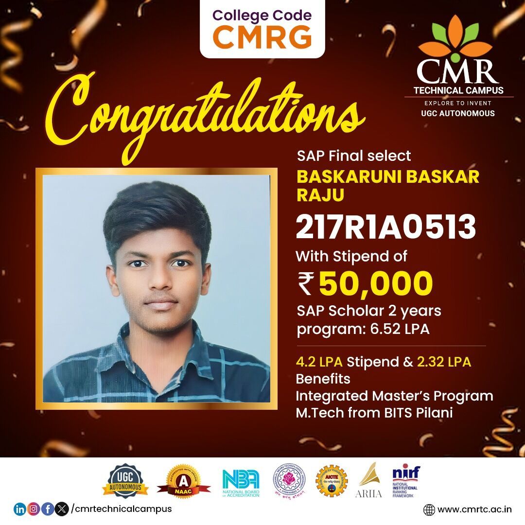 BASKAR RAJU BASKARUNI on LinkedIn: #scholaratsap #mtech #newbeginnings BASKAR RAJU BASKARUNI on LinkedIn: #scholaratsap #mtech #newbeginnings