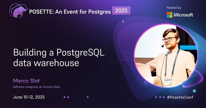 Building a PostgreSQL data warehouse | POSETTE: An Event for Postgres ... Building a PostgreSQL data warehouse | POSETTE: An Event for Postgres ...