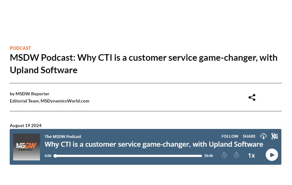 MSDynamicsWorld.com (MSDW) on LinkedIn: MSDW Podcast: Why CTI is a ... MSDynamicsWorld.com (MSDW) on LinkedIn: MSDW Podcast: Why CTI is a ...