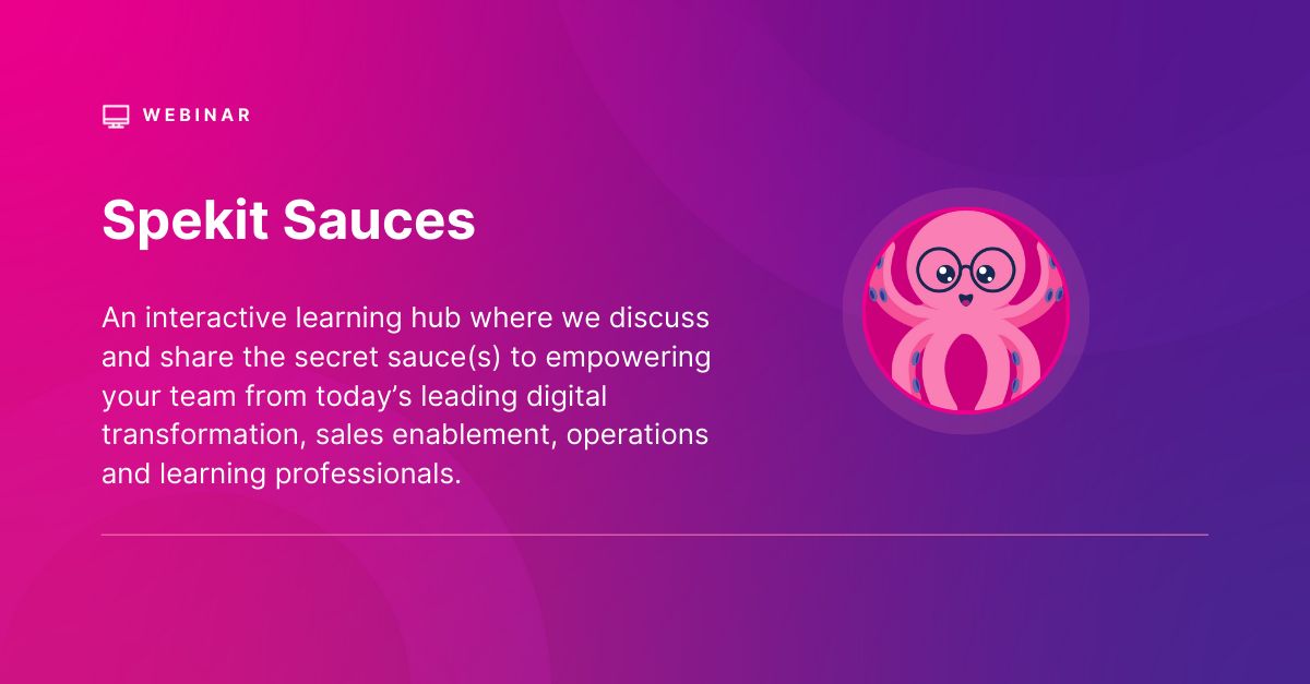 Spekit Sauces webinar series by experts | Spekit 🐙 posted on the topic ... Spekit Sauces webinar series by experts | Spekit 🐙 posted on the topic ...