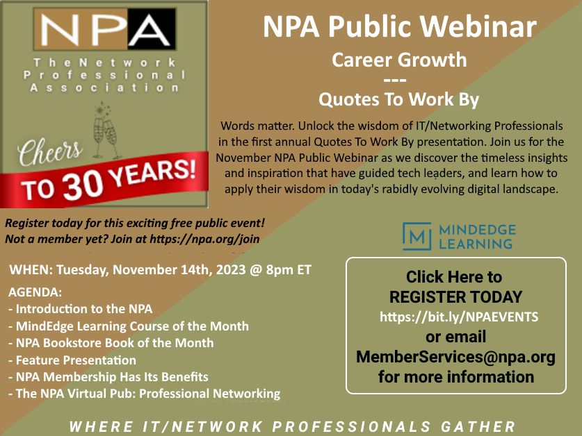 NPA Public Webinar on Quotes To Work By | Network Professional ... NPA Public Webinar on Quotes To Work By | Network Professional ...