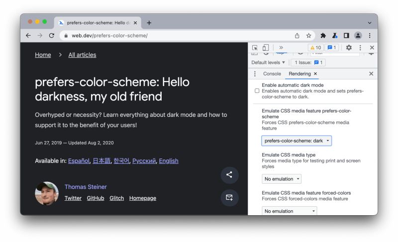 Emulate CSS media features | Chrome DevTools | Chrome for Developers ... Emulate CSS media features | Chrome DevTools | Chrome for Developers ...