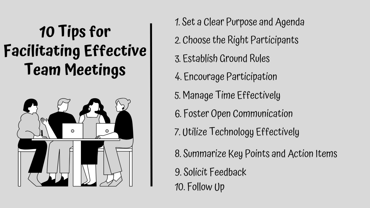10 Tips for Facilitating Effective Team Meetings 10 Tips for Facilitating Effective Team Meetings