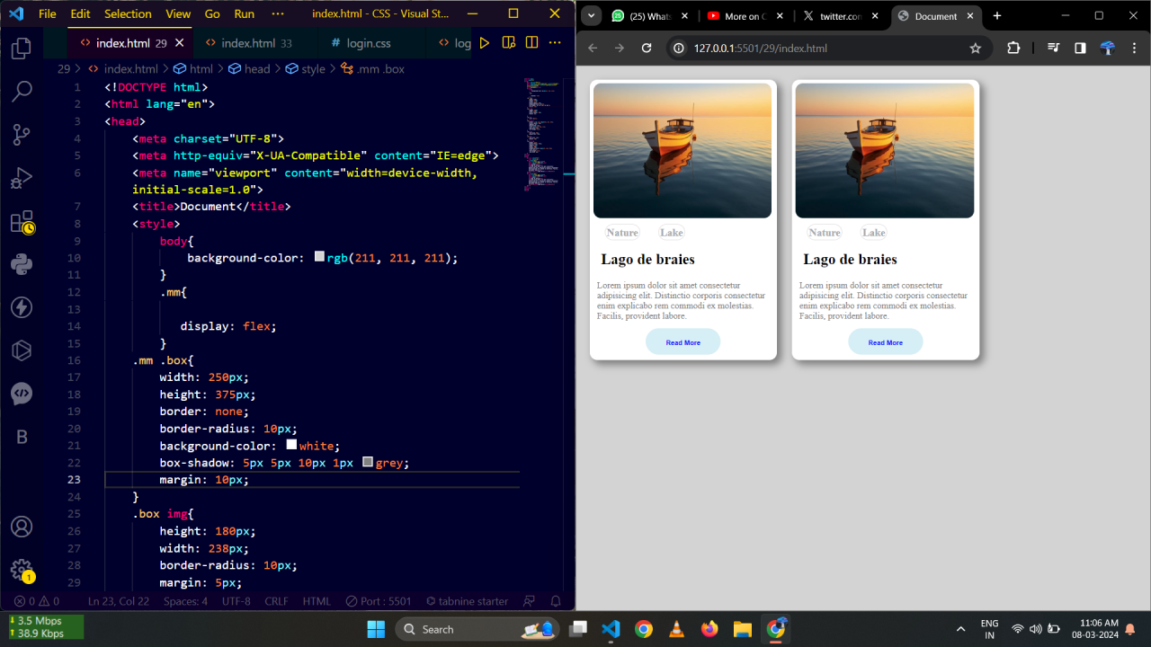 card using css card using css