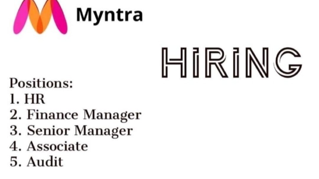 Myntra Mass hiring 100+ Experienced, Fresher and Interns Sept 2024 Myntra Mass hiring 100+ Experienced, Fresher and Interns Sept 2024