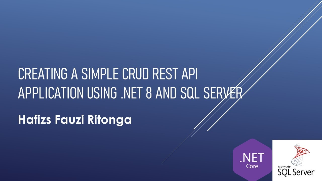 Creating a Simple CRUD REST API Application Using .NET 8 and SQL Server Creating a Simple CRUD REST API Application Using .NET 8 and SQL Server