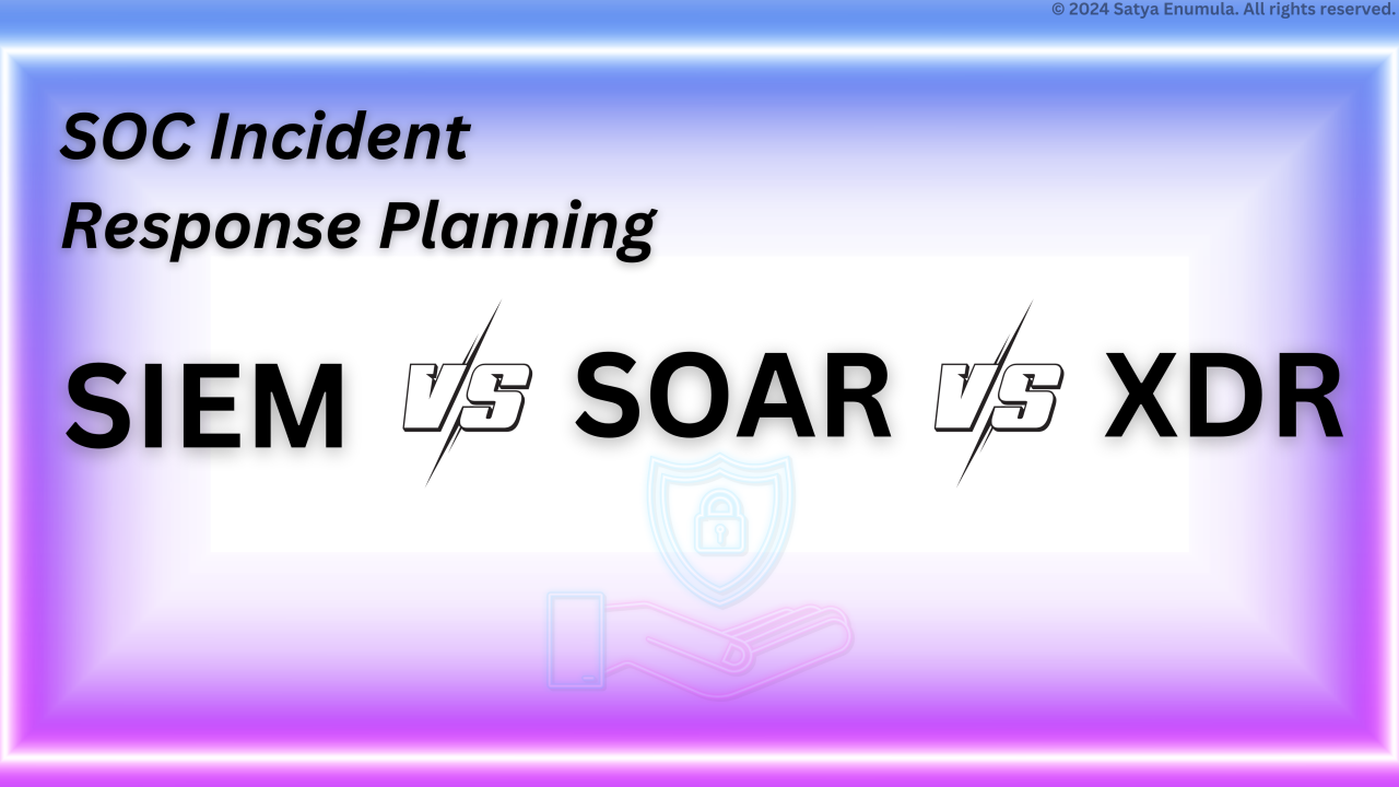 SOC - SIEM vs. SOAR vs. XDR: Revolutionizing Incident Response SOC - SIEM vs. SOAR vs. XDR: Revolutionizing Incident Response