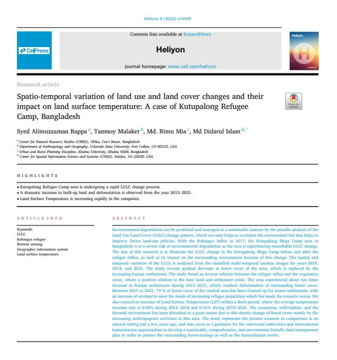 Spatio-temporal variation of land use and land cover changes and their ... Spatio-temporal variation of land use and land cover changes and their ...