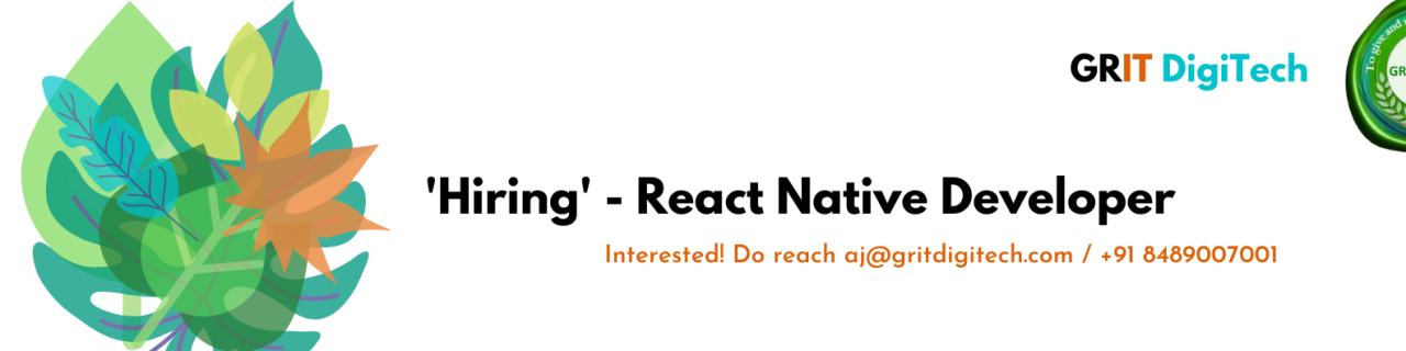 Recruiting! React Native Mobile Developer Recruiting! React Native Mobile Developer