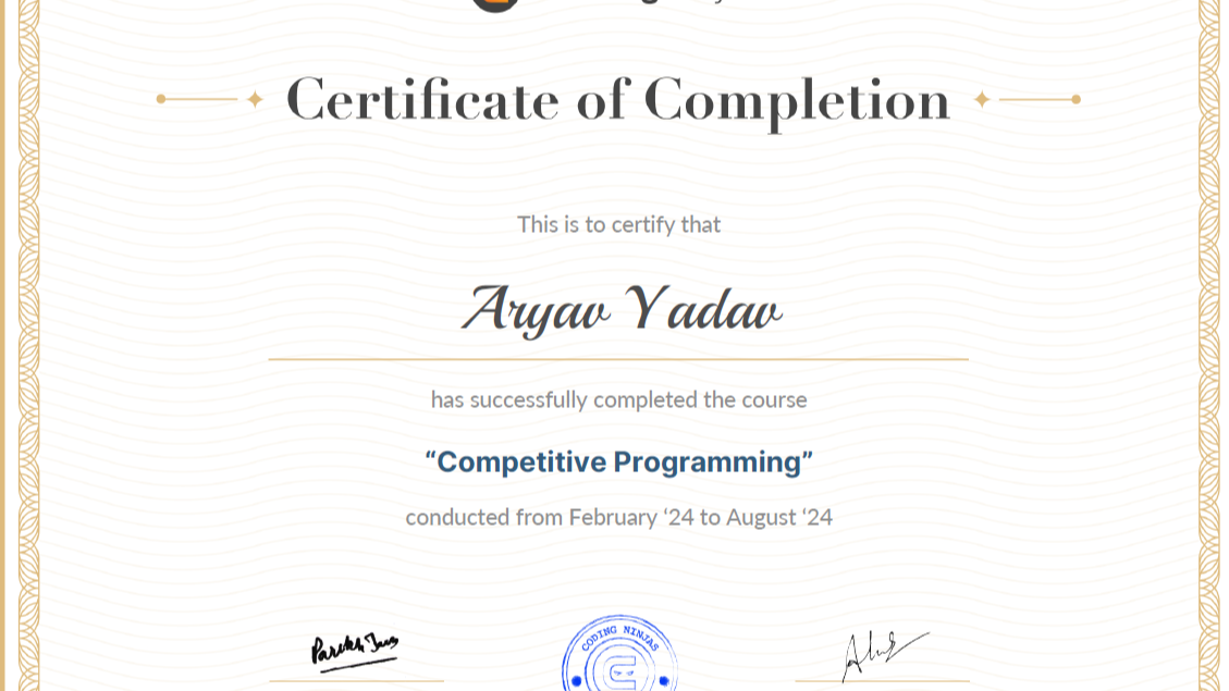 Competitive Programming Course Competitive Programming Course