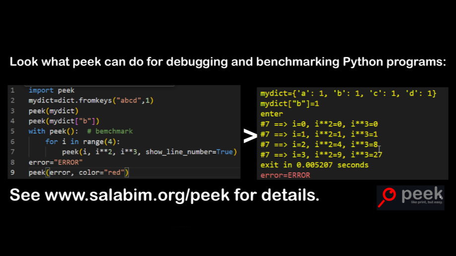 Peek makes debugging Python much easier. Peek makes debugging Python much easier.