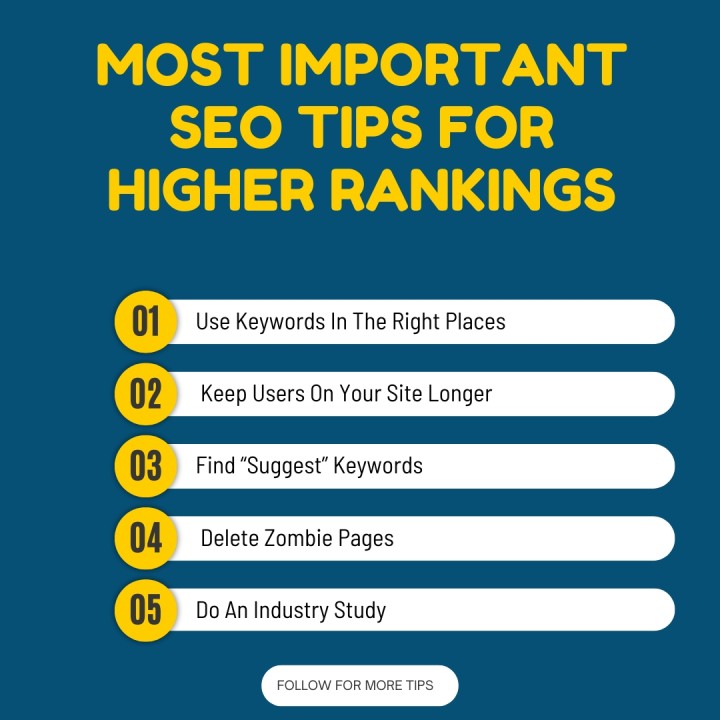 Most Important SEO Tips for Higher Rankings Most Important SEO Tips for Higher Rankings