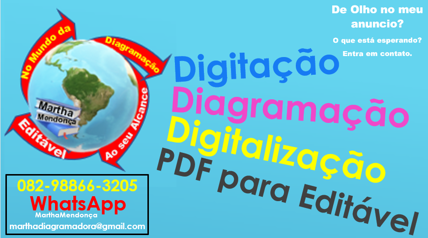 Faço trabalhos de digitação, diagramação e converter de pdf para Word? Faço trabalhos de digitação, diagramação e converter de pdf para Word?