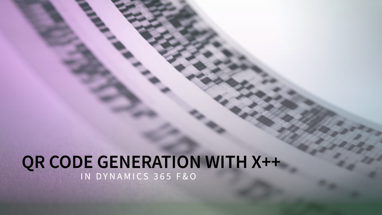 Generating QR Codes in Dynamics 365 F&O Using X++ Generating QR Codes in Dynamics 365 F&O Using X++