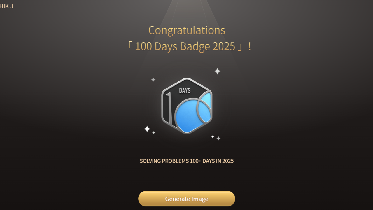 I Completed My 100 Days of LeetCode Challenge in 2025 I Completed My 100 Days of LeetCode Challenge in 2025