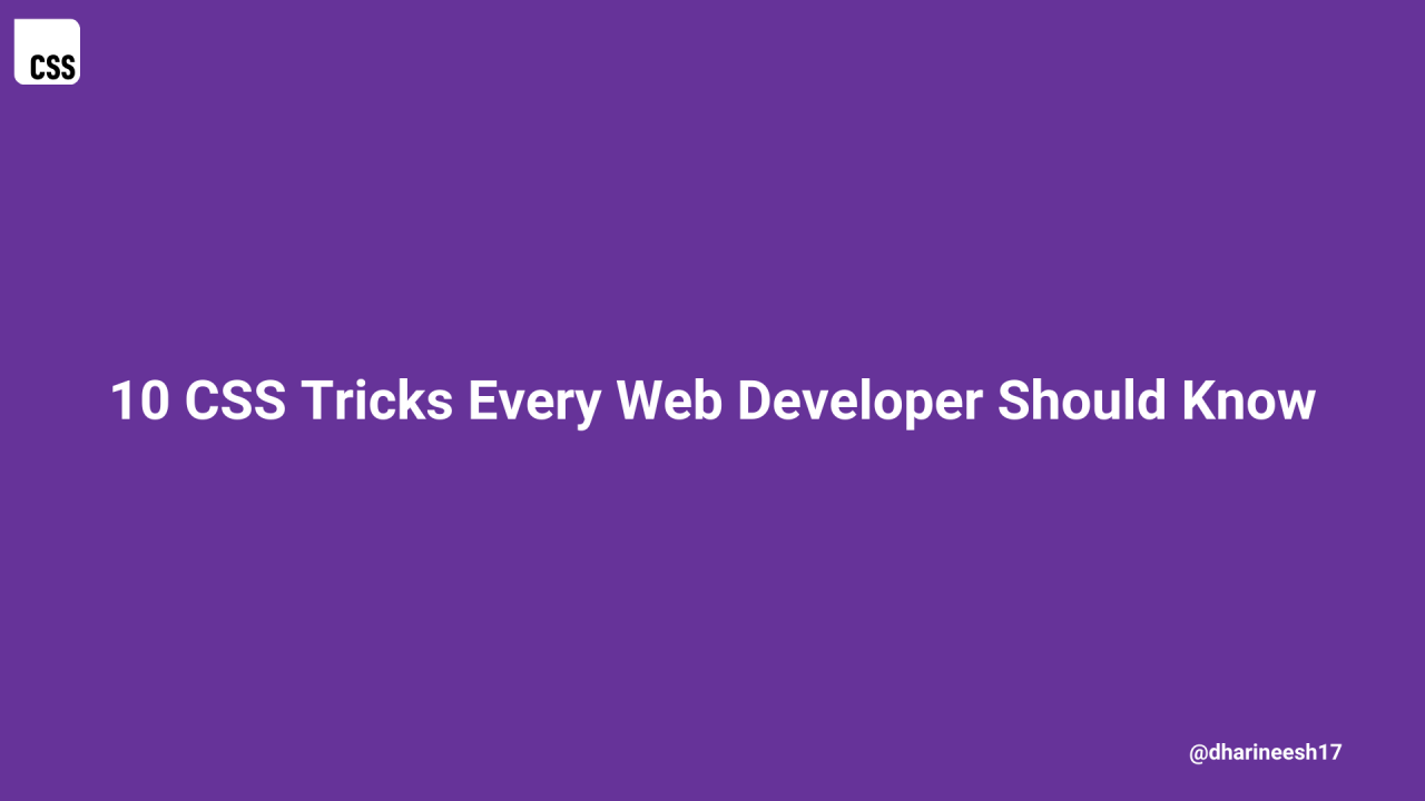 10 CSS Tricks Every Web Developer Should Know 10 CSS Tricks Every Web Developer Should Know