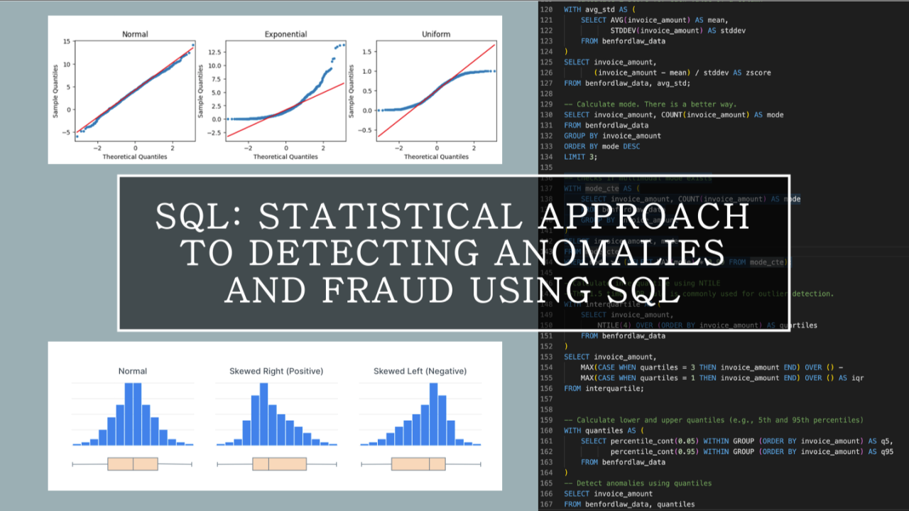 SQL: Statistical Approach to Detecting Anomalies and Fraud using SQL SQL: Statistical Approach to Detecting Anomalies and Fraud using SQL