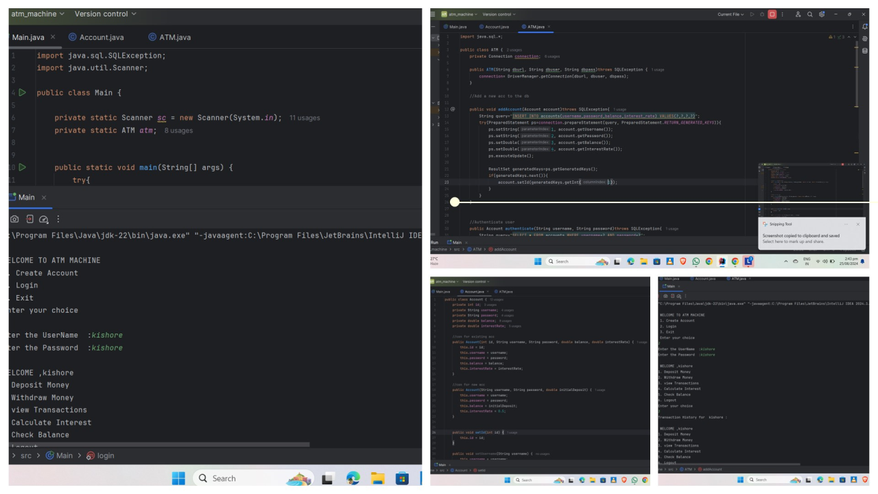 ๐ก My Latest Project: A Java-Based ATM Simulator with MySQL Integration ๐ก My Latest Project: A Java-Based ATM Simulator with MySQL Integration