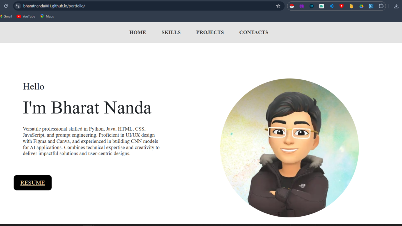 Created my portfolio website... | Bharat Nanda Created my portfolio website... | Bharat Nanda