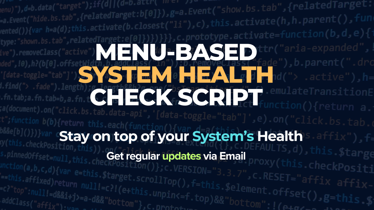 Menu-Based System Health Check Script with Email Reports: Automating ... Menu-Based System Health Check Script with Email Reports: Automating ...