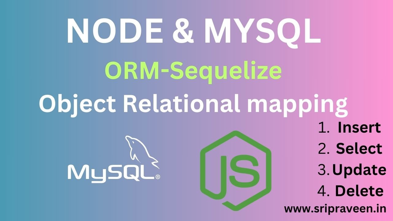 How to connect node & mysql with Sequelize ORM. How to connect node & mysql with Sequelize ORM.