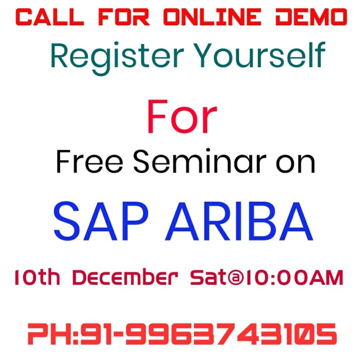 Welcome to attend the free online Demo for SAP ARIBA on 10th Dec @ 10 ... Welcome to attend the free online Demo for SAP ARIBA on 10th Dec @ 10 ...