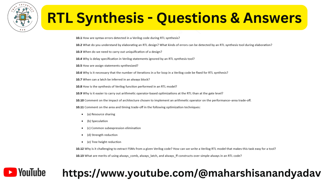RTL Synthesis - Questions & Answers RTL Synthesis - Questions & Answers