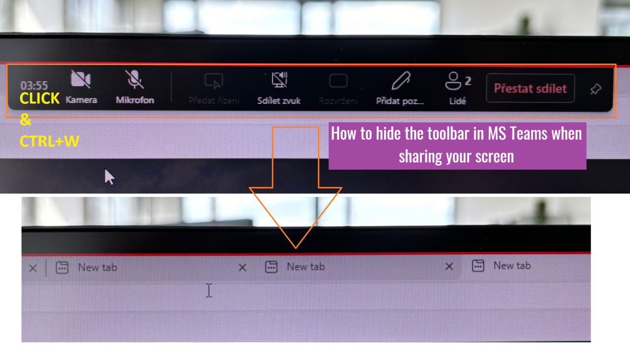 How to hide the toolbar in MS Teams when sharing your screen How to hide the toolbar in MS Teams when sharing your screen