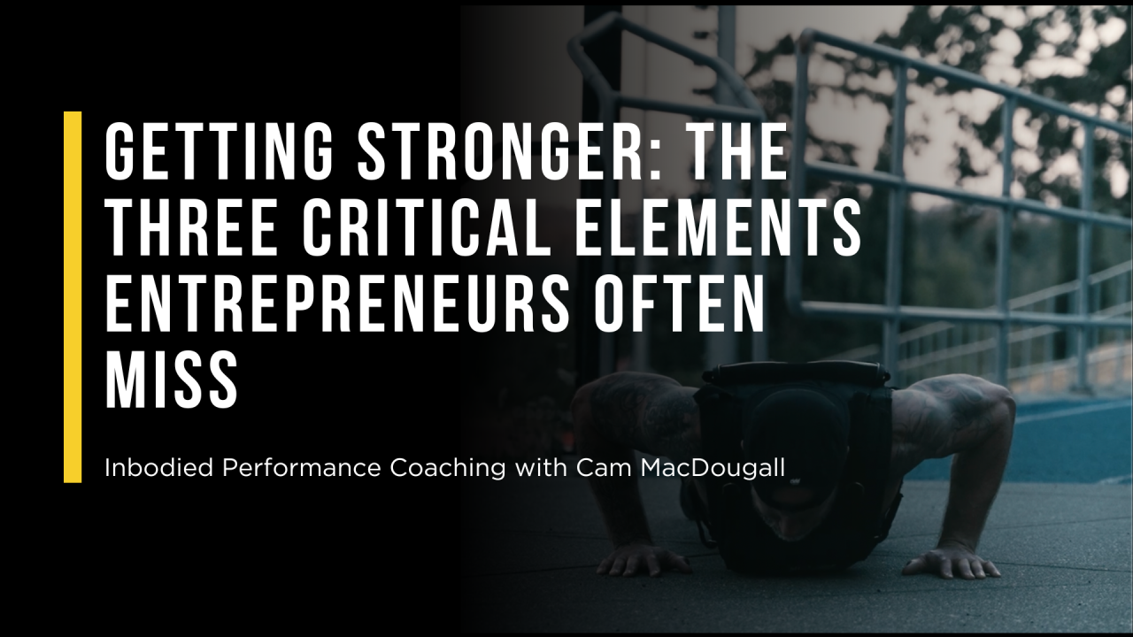 Getting Stronger: The Three Critical Elements Entrepreneurs Often Miss Getting Stronger: The Three Critical Elements Entrepreneurs Often Miss
