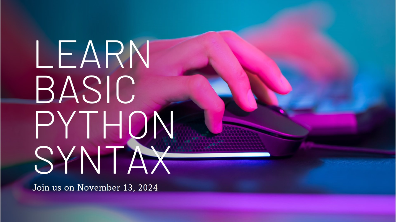Day 2 (November 13th 2024) : Python Syntax and Data Types Day 2 (November 13th 2024) : Python Syntax and Data Types