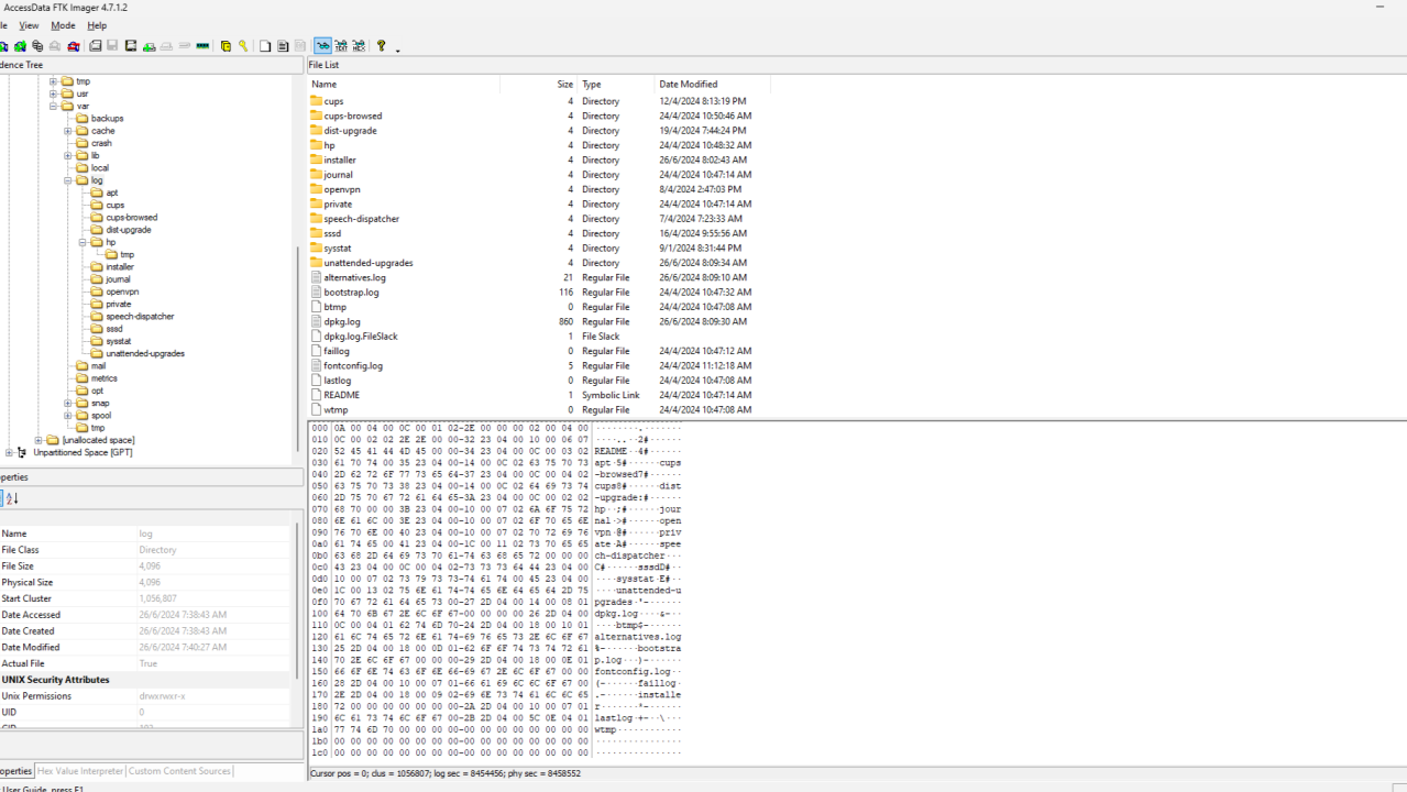 Extracting Linux Event Logs Using FTK Imager Extracting Linux Event Logs Using FTK Imager