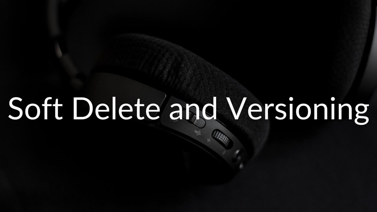 Soft Delete and Versioning Soft Delete and Versioning