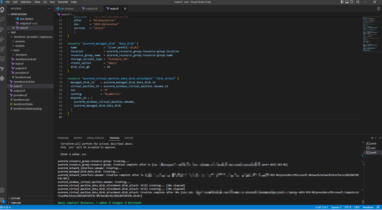 Terraform Windows VM deployment Terraform Windows VM deployment