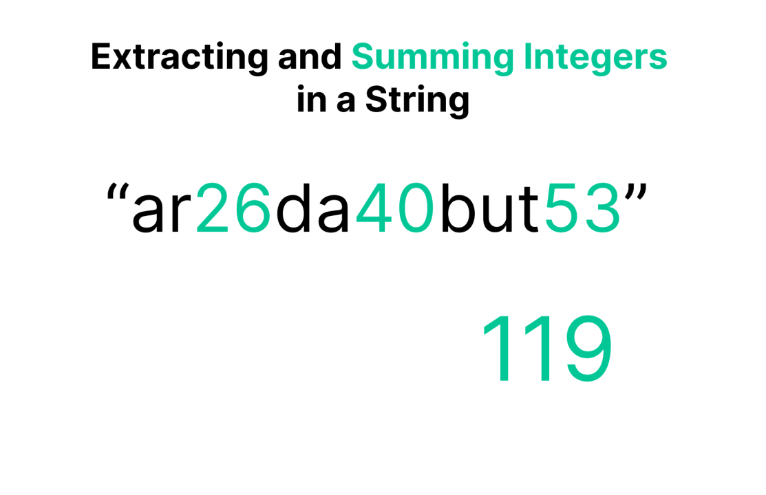 #3 Extracting and Summing Integers in a String #3 Extracting and Summing Integers in a String