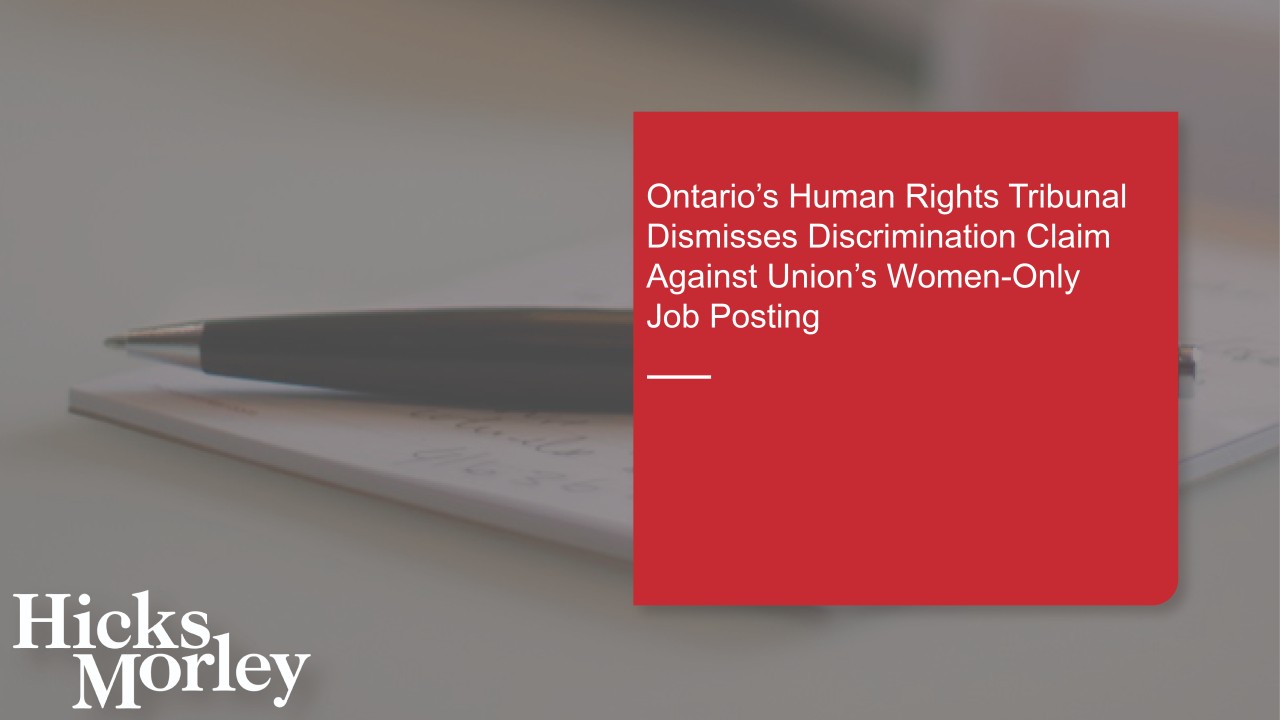 Ontario’s Human Rights Tribunal Dismisses Discrimination Claim Against ... Ontario’s Human Rights Tribunal Dismisses Discrimination Claim Against ...