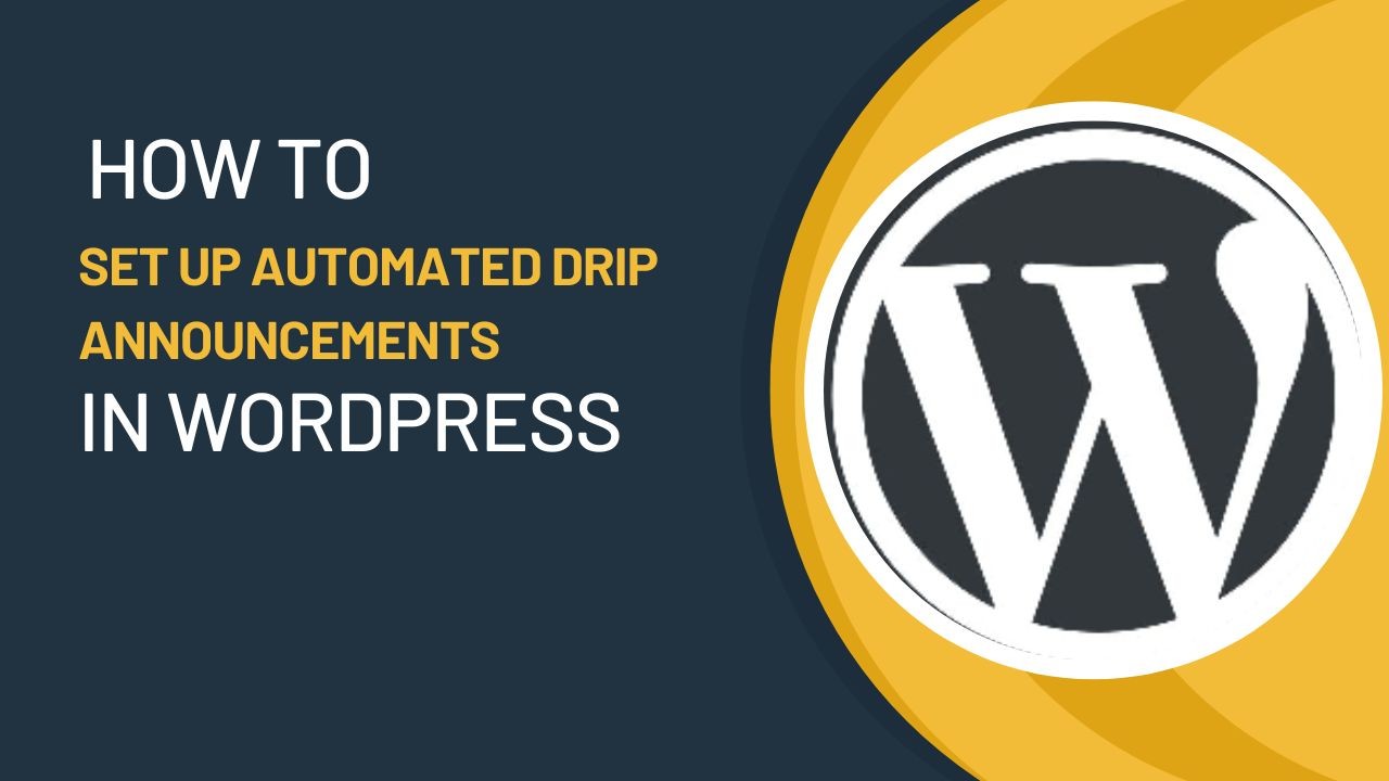 How to Set Up Automated Drip announcements in WordPress How to Set Up Automated Drip announcements in WordPress