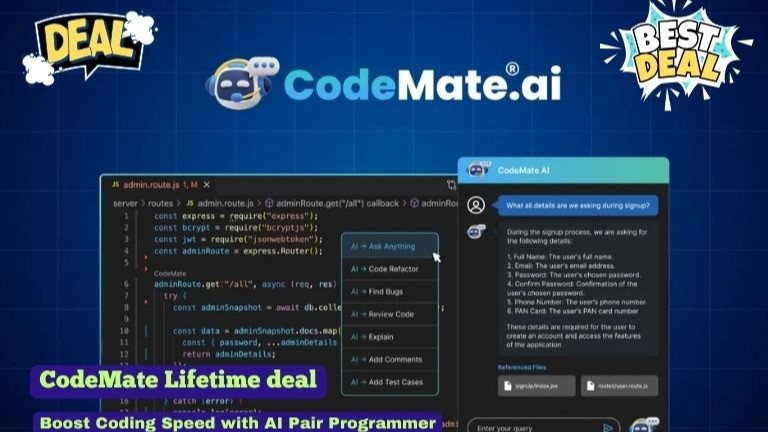 CodeMate Lifetime deal: Boost Coding Speed with AI Pair Programmer CodeMate Lifetime deal: Boost Coding Speed with AI Pair Programmer