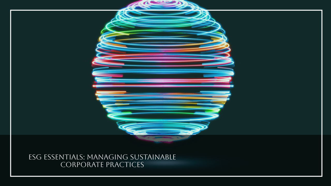 ESG ESSENTIALS FOR THE SUSTAINABLE BUSINESS PRACTICES GLOBALLY ESG ESSENTIALS FOR THE SUSTAINABLE BUSINESS PRACTICES GLOBALLY