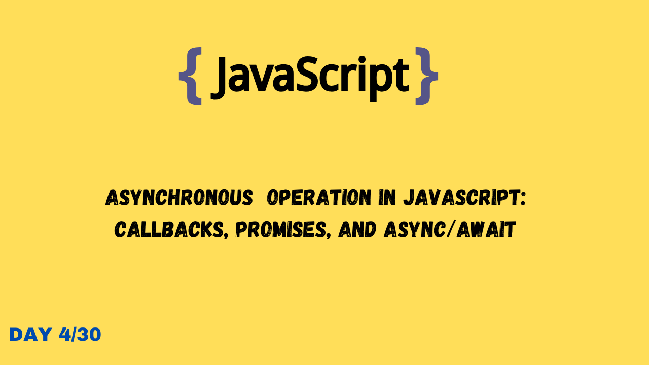Asynchronous Operation in JavaScript: Callbacks, Promises, and Async/Await Asynchronous Operation in JavaScript: Callbacks, Promises, and Async/Await