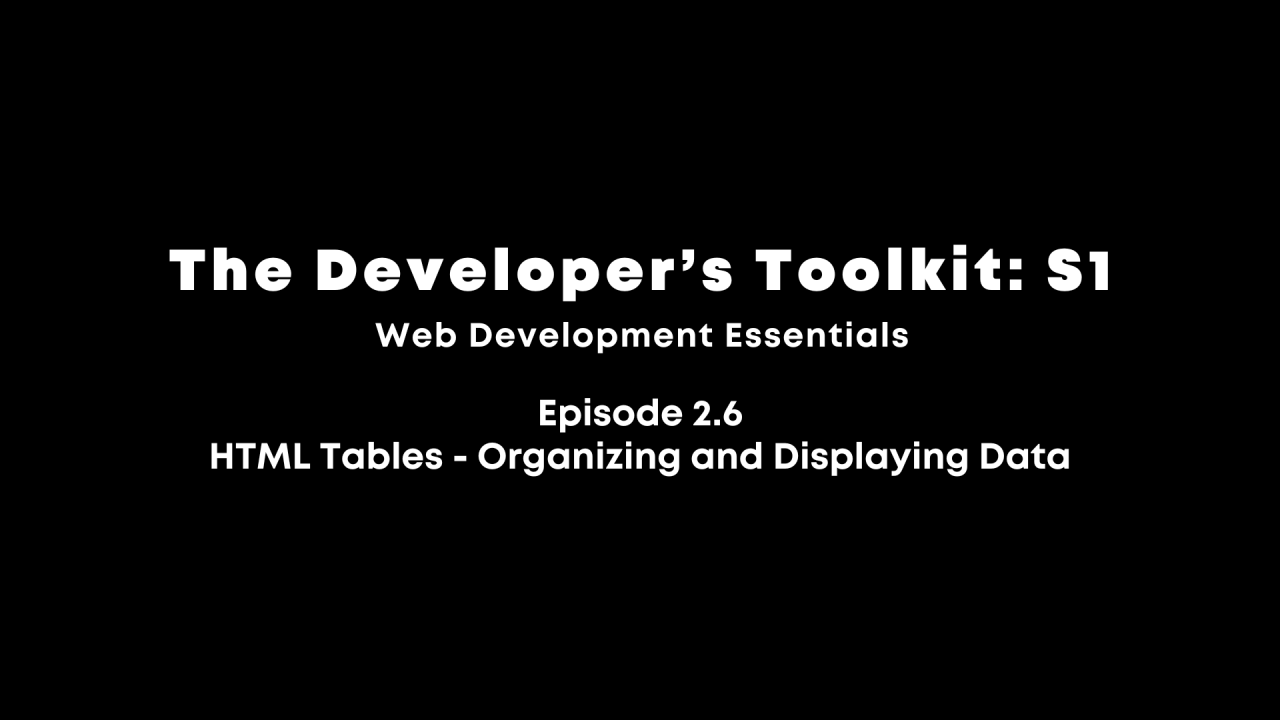 HTML Tables Explained: A Beginner’s Guide to Organizing Data HTML Tables Explained: A Beginner’s Guide to Organizing Data