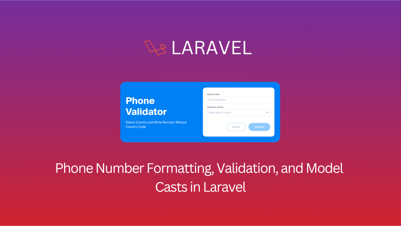Phone Number Formatting, Validation, and Model Casts in Laravel | ggn ... Phone Number Formatting, Validation, and Model Casts in Laravel | ggn ...