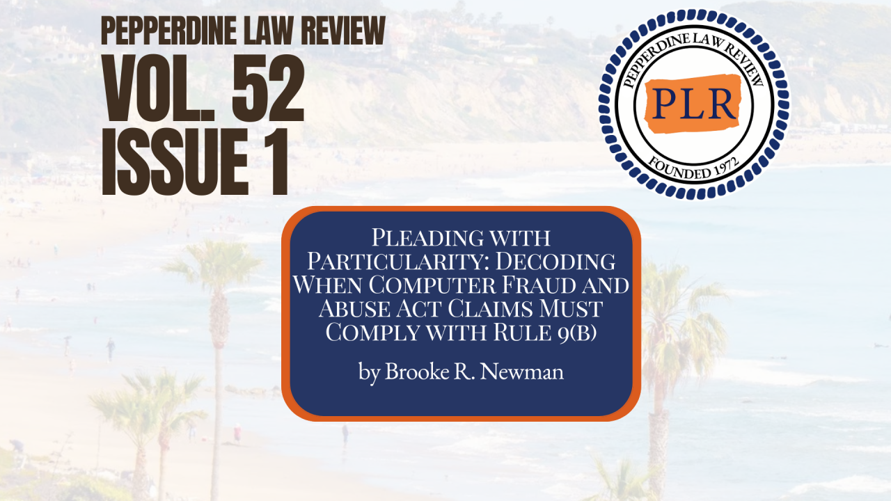 Volume 52, Issue 1: “Pleading with Particularity: Decoding When ... Volume 52, Issue 1: “Pleading with Particularity: Decoding When ...
