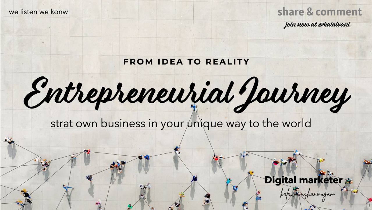 Embarking on the Entrepreneurial Journey | Kalai Vani Embarking on the Entrepreneurial Journey | Kalai Vani