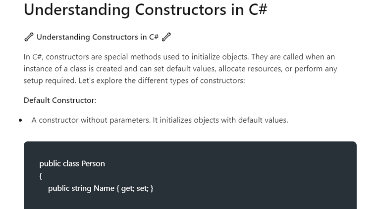 Understanding Constructors in C# Understanding Constructors in C#